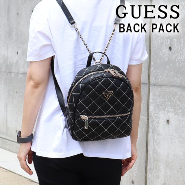 ゲス バッグ QC767932 BLACK MULTI リュック ブラック WHステッチデザイン 小ぶりリュックサック GUESS ab-498000