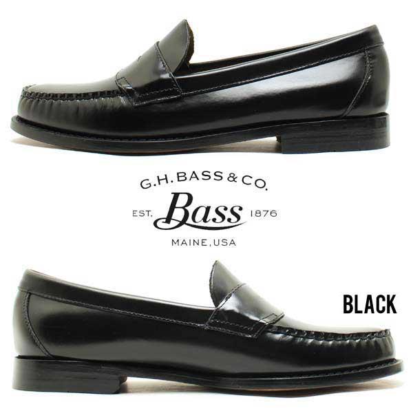 G.H.BASS ジーエイチバス 11035H LOGAN ビジネスシューズ ローファー ブラック ワイン 仕事用 本革 制服用 学生 メンズ