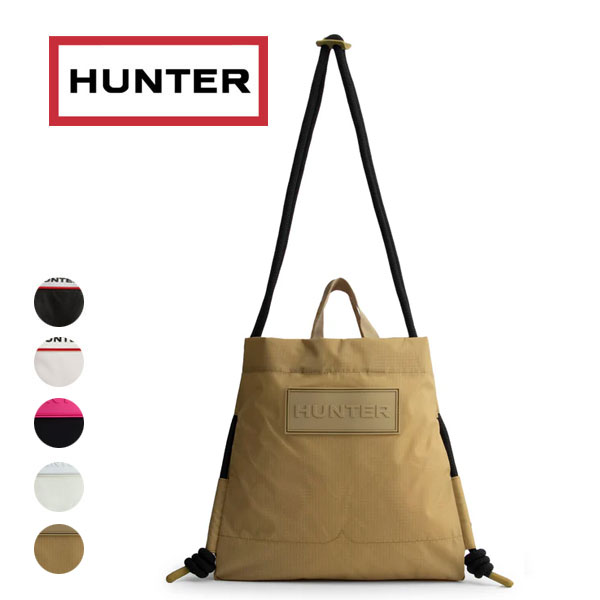 HUNTER ハンター トラベル リップストップ リサイクル ナイロン トート バッグ 軽量 デイリー 旅行 アウトドア 耐久性 耐水性 ブラック ホワイト UBS1517NRS