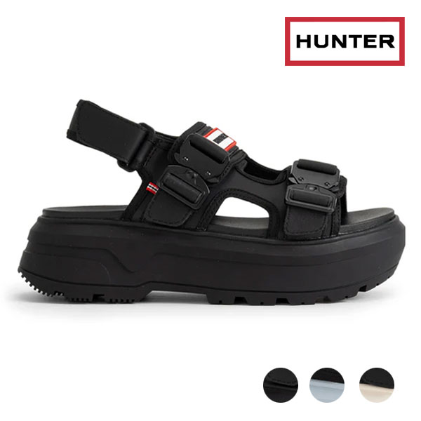 国内正規品 HUNTER ユニセックス シティ リベル ネオ レザー バックル サンダル レインシューズ　UFD3109LEA 耐水性 カジュアル レジャー フェス