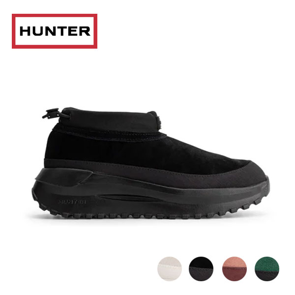 国内正規品 HUNTER ハンター ユニセックス トラベル フロー スエード トレーナー スリッパ スリッポン  防寒 ウィンターシューズ アウトドア 耐水性 レザー スエード  UFF7116LEA