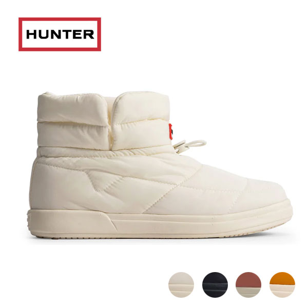 国内正規品 HUNTER ハンター ユニセックス イン/アウト コージー パフ サイド ベント ブーティー レディース パファー スリッパ 防寒 防水性 ウィンターシューズ UFS7112WWU