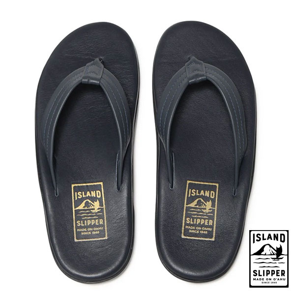 アイランドスリッパ  Slipper PB202 レザートングサンダル ネイビー メンズ レディース