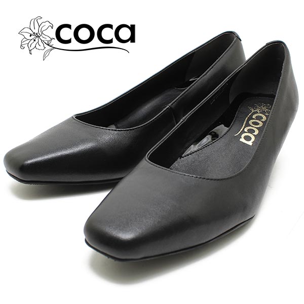 coca/コカ　パンプス  フレンチトゥ4cmヒールパンプス 118088　3E/冠婚葬祭/リクルート/定番