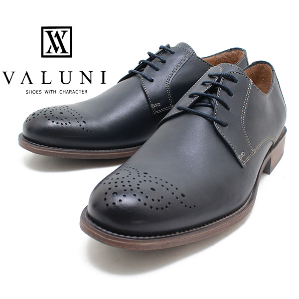 ■VALUNI/ヴァルーニ 8831 ポルトガル製 メダリオン・ソフトレザーシューズ ネイビー バルーニ/本革/ドレスシューズ/革靴/短靴/インポー