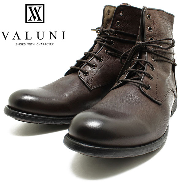 VALUNI/ヴァルーニ8191 ポルトガル製 8ホールレザーレースアップブーツ ブラウン バルーニ/本革/ドレスシューズ/革靴/短靴/インポート/メ