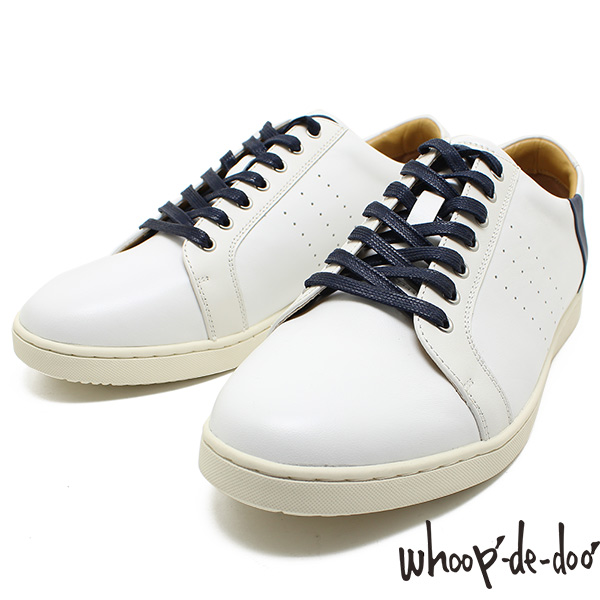 フープディドゥ whoop-de-doo 307814　シープレザーレースアップスニーカー ホワイト スニーカー レザー カジュアル メンズ whoop'-de-do
