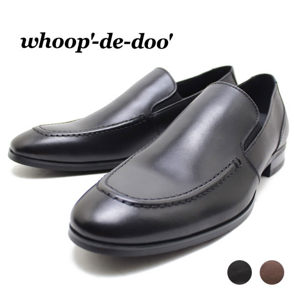 フープディドゥ whoop-de-doo 23630014 カジュアルシューズ Uモカシン スリッポン ブラック 革靴 仕事用 メンズ whoop'-de-doo'