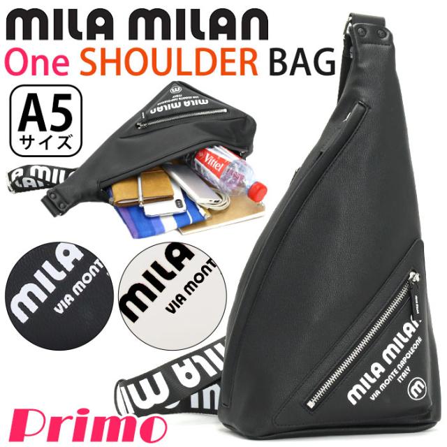 ミラミラン ボディバッグ mila milan ワンショルダー ボディーバッグ ボディ バッグ プリモ Primo トライアングル メンズ レディース ユニセックス サブバッグ 通勤 通学 人気 旅行 黒バッグ ブラック 防水 アウトドア シンプル A5 261912