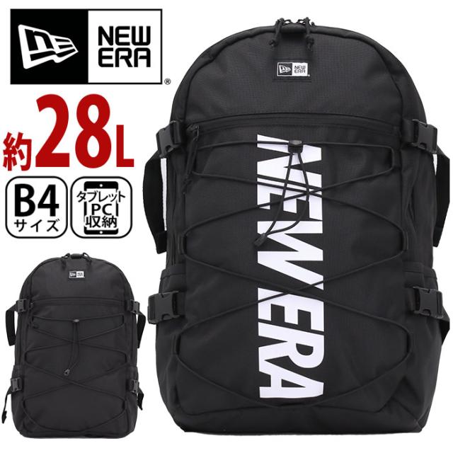 NEW ERA ニューエラ リュック 正規品 リュックサック メンズ レディース コードパック 通学リュック 黒リュック 通勤 通学 かっこいい 学校 学生 丈夫 ブラック 黒 A4 B4 PC収納 タブレット 中学生 高校生 街用 プリントロゴ 35L Cord Pack