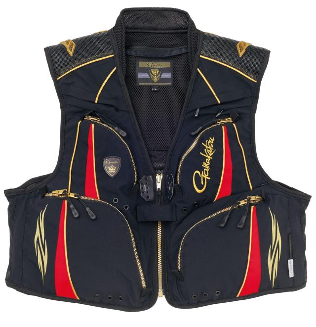 がまかつ ゴアテックスインフィニアム(TM) ウィンドストッパー(R) ショートメッシュベスト GM-2324 ブラック LLサイズ / 鮎ベスト gamakatsu