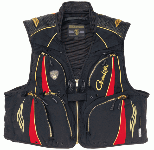 がまかつ ゴアテックス インフィニアムTM ウィンドストッパー(R) ハーフメッシュベスト GM-2323 ブラック Mサイズ / 鮎ベスト / gamakatsu