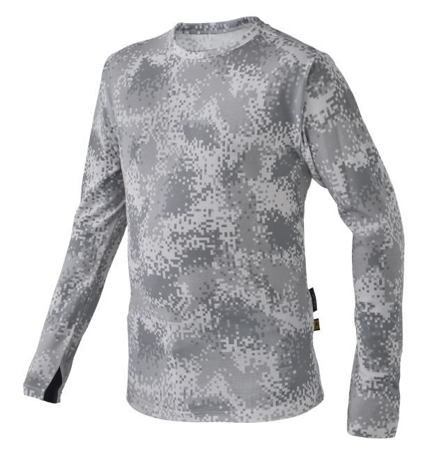 がまかつ NO FLY ZONE(R) ロングスリーブクールTシャツ GM-3704 グレーカモフラージュ Sサイズ / gamakatsu