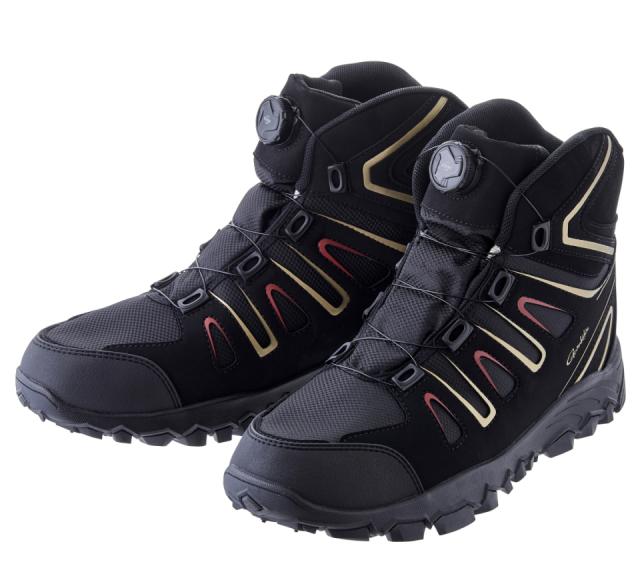 がまかつ ダブルグリップ スパイクシューズ (防水) GM-4539 ブラック×ゴールド 5L(29.0〜30.0cm) / 磯靴 / gamakatsu