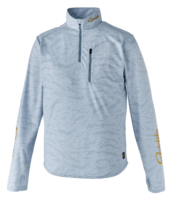 がまかつ NO FLY ZONE(R) ジップシャツ GM-3728 ライトグレー Lサイズ / ウェア gamakatsu