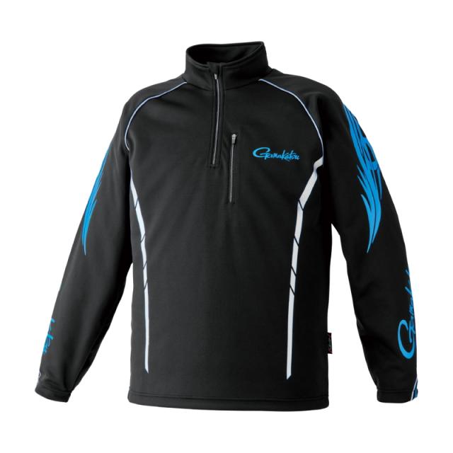 がまかつ 2WAYウォームジップシャツ GM-3766 ブラック×ブルー Lサイズ / gamakatsu