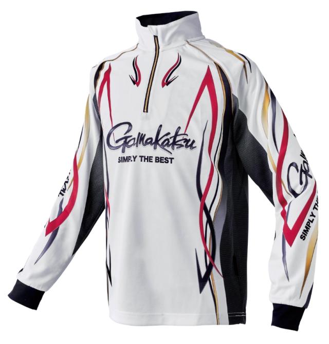 がまかつ 2WAYプリントジップシャツ GM-3734 ホワイト 7Lサイズ / gamakatsu