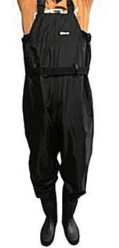 ナイロンウェーダー ファイブスター ウェーブギア フェルトショートブーツ チェストハイ型 KMY-1663 ブラック Sサイズ / 胴長靴 ウェア つり具