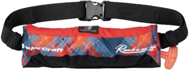 メジャークラフト ライフベルト コンパクトタイプ MCLB-9320RS/RC レッドチェック 自動膨張 / 救命具 majorcraft