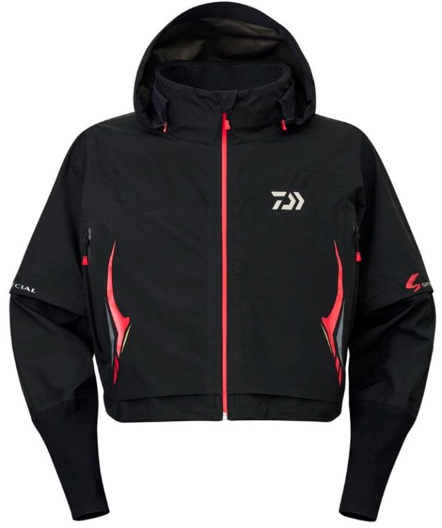 ダイワ スペシャル ゴアテックス ベリーショートレインジャケット DR-1425J ブラック XLサイズ / 鮎 レインウェア daiwa 釣具