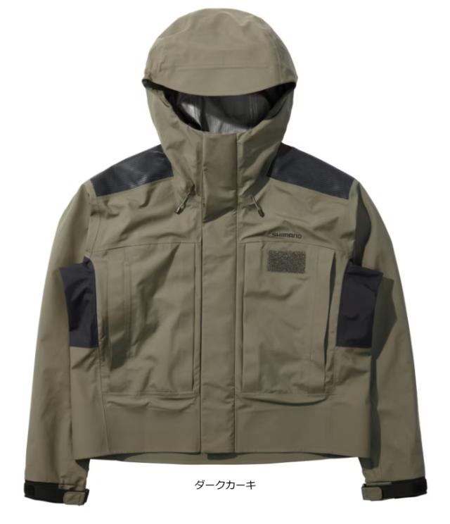 シマノ ウェーディング レインジャケット 03 RA-065Y ダークカーキ 2XLサイズ / レインウェア shimano 釣具