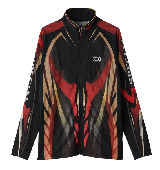 ダイワ スペシャルロングスリーブフルジップシャツ DE-7225 マグマブラック XLサイズ / 鮎 ウェア daiwa 釣具