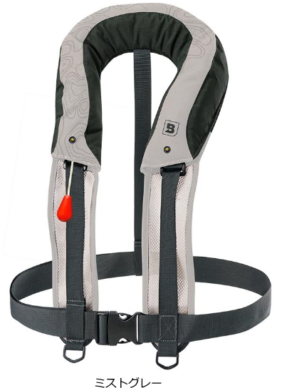 (セール) ブルーストーム 自動膨脹 肩掛け式 ライフジャケット タイプA 救命具 救命胴衣 Reモーゲット BSJ-8330RS ミストグレー フリーサイズ