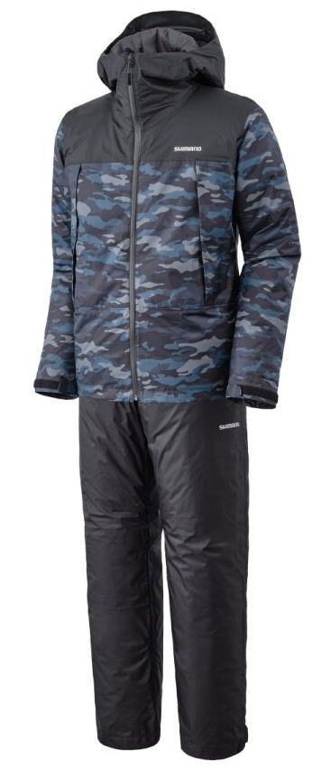 シマノ ベーシックインサレーション レインスーツ 01 RB-057X Lサイズ ブラックマルチカモ / レインウェア shimano 釣具