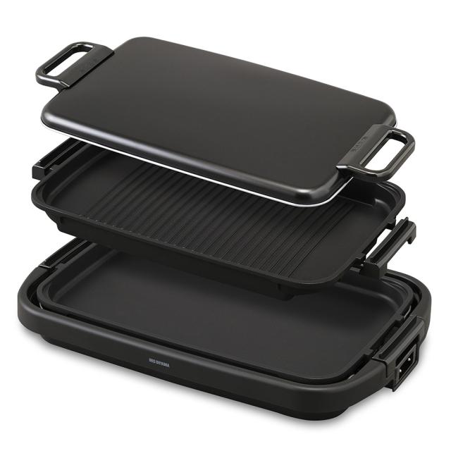 ワイドホットプレート 2枚 SWHP-012-B ブラック 518838 1台 アイリスオーヤマ