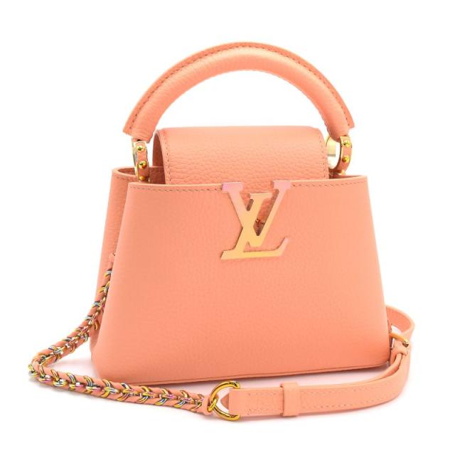 ルイヴィトン カプシーヌMINI M22606 トリヨンレザー オレンジ ハンドバッグ ショルダーバッグ クロスボディバッグ 2WAY 橙 中古 送料無料