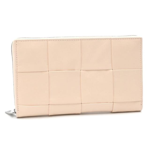 ボッテガヴェネタ カセットジップアラウンドウォレット 690945VCQ726706 ペーパーカーフレザー メロンウォッシュド 長財布 中古 送料無料