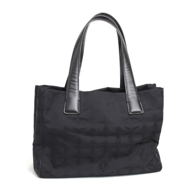 シャネル ニュートラベルライントートPM ナイロン ブラック トートバッグ ハンドバッグ 肩掛けバッグ 横型 ココマーク 黒 中古 送料無料