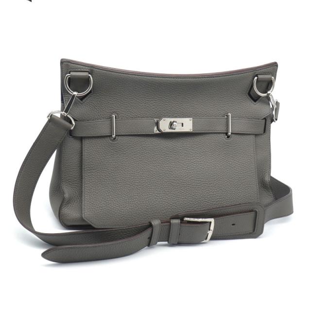 エルメス ジプシエール34 □P刻印 2012年製 トリヨンクレマンス エタン ブルーニュイ バイカラー ショルダーバッグ 中古 送料無料