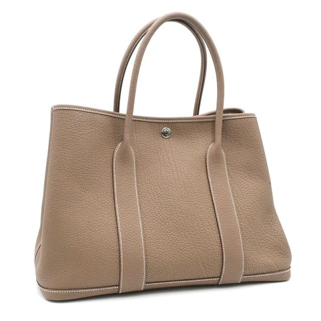 エルメス ガーデンパーティPM U刻印 2022年製 ネゴンダ エトゥープ シルバー金具 トートバッグ ハンドバッグ 手持ちバッグ  中古 送料無料