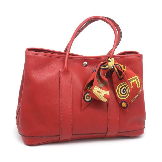 エルメス ガーデンツイリーTPM □J刻印 2006年製 トートバッグ ヴァーミリオンレッド ヴォースイフト シルバー金具 赤 中古 送料無料