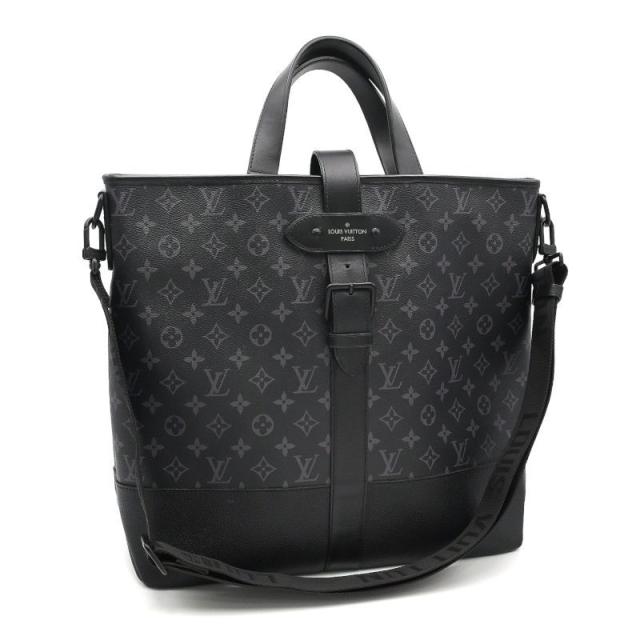 ルイヴィトン ソミュールトート M45914 モノグラムエクリプス ショルダーバッグ トートバッグ ビジネスバッグ ブラック 2WAY 中古 送料無料