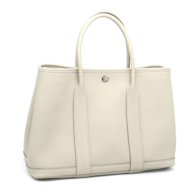 エルメス ガーデンパーティTPM W刻印 2024年製 ネゴンダ ベトン シルバー金具 トートバッグ ハンドバッグ ホワイト 白 中古 送料無料