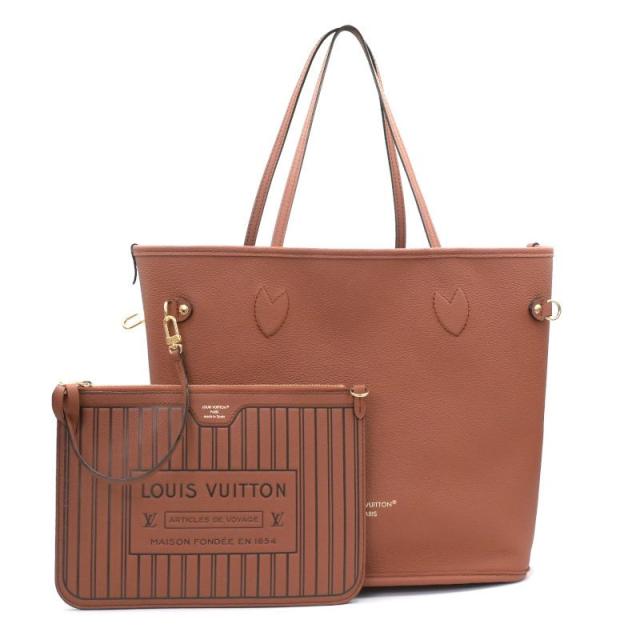 ルイヴィトン ネヴァーフルインサイドアウトMM M12061 モノグラム グレインレザー タン トートバッグ リバーシブル ブラウン 中古 送料無料