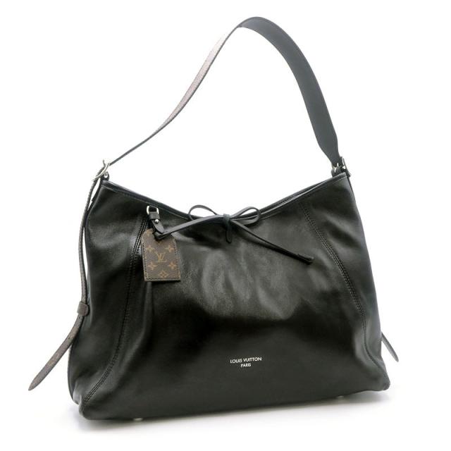 ルイヴィトン キャリーオールバイブMM M25143 ラムレザー モノグラム ブラック ワンショルダーバッグ 肩掛けバッグ 黒 中古 送料無料
