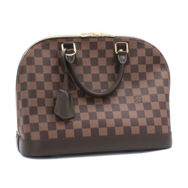 ルイヴィトン アルマPM N53151 ダミエエベヌ ハンドバッグ 手提げバッグ 手持ちバッグ ミニボストンバッグ ブラウン 茶色 中古 送料無料
