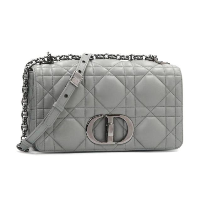 ディオール カロミディアム ラムスキン マクロカナージュ グレー チェーンショルダーバッグ 肩掛けバッグ 斜め掛けバッグ  中古 送料無料