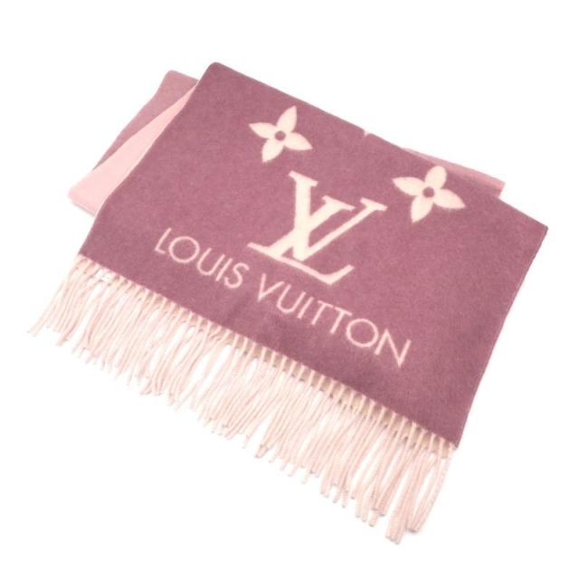 ルイヴィトン マフラーレイキャビックグラディエント M77375 カシミヤ100％ ローズクレール ストール ピンク グラデーション 中古 送料無料