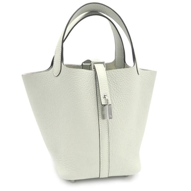 エルメス ピコタンロックPM W刻印 2024年製 トリヨンクレマンス グリネヴェ シルバー金具 ハンドバッグ 手提げバッグ 中古 送料無料