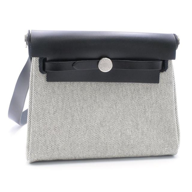 エルメス エールバッグジップ20 ルトゥルネ K刻印 2025年製 エクリュ ヴァッシュハンター トワルアッシュ ノワール 中古 送料無料