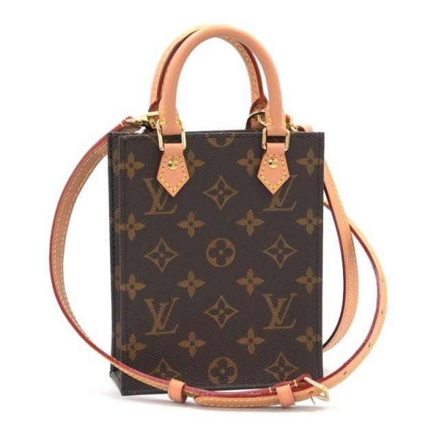 ルイヴィトン プティットサックプラ M81295 モノグラム ショルダーバッグ クロスボディバッグ 肩掛けバッグ ブラウン 茶色 中古 送料無料