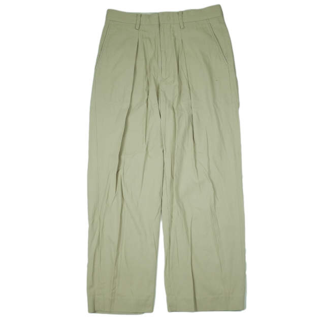 URU ウル 21SS 日本製 COTTON GABARDINE 1 TUCK PANTS コットンギャバジン1タックパンツ 21SCG03 1 ベージュ ワイド テーパード ボトムス