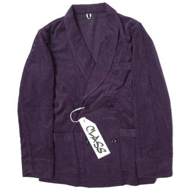 新品 CLASS クラス 日本製 Gefeller Ultra Suede Double Jacket ウルトラスエードダブルジャケット CBES23UNIA 2 PURPLE ショールカラー