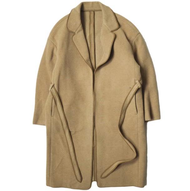 45R フォーティファイブアール 日本製 パイルカットメルトンのコート 2 キャメル 45rpm パイピング ローブ ガウン アウター