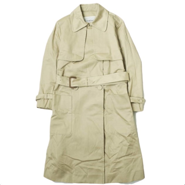 J&M Davidson ジェイアンドエムデヴィッドソン 日本製 コットンツイル トレンチコート 7923C-20140 6 ベージュ クルミボタン ロング