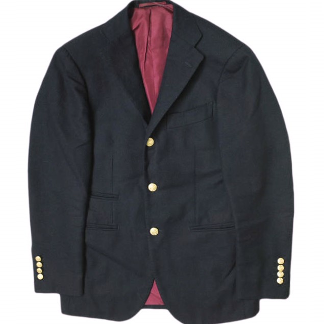 BEAMS F ビームスエフ 40周年記念 ARTHUR HARRISON BLAZER リングジャケット製 シングルブレザー 21-16-1019-015 44 金ボタン 紺ブレ
